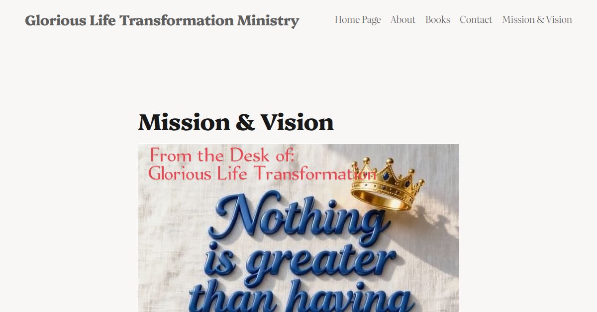 Mission, Vision, Core Values & Statement of Faith – Glorious Life ...